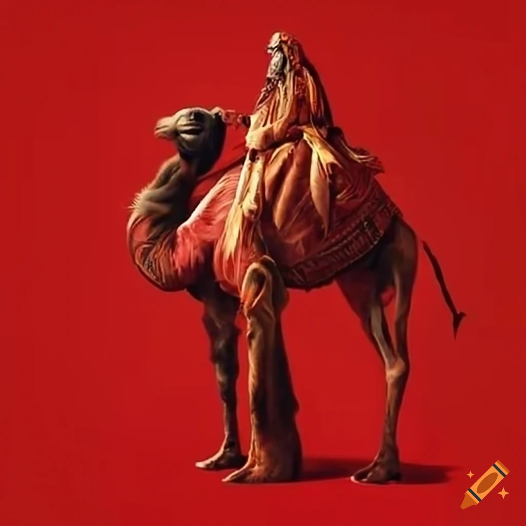 Arabic supernatural priest king riding a camel on Craiyon