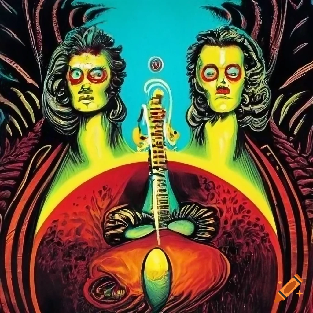 High contrast vintage psychedelic album cover from 1971 with intricate ...