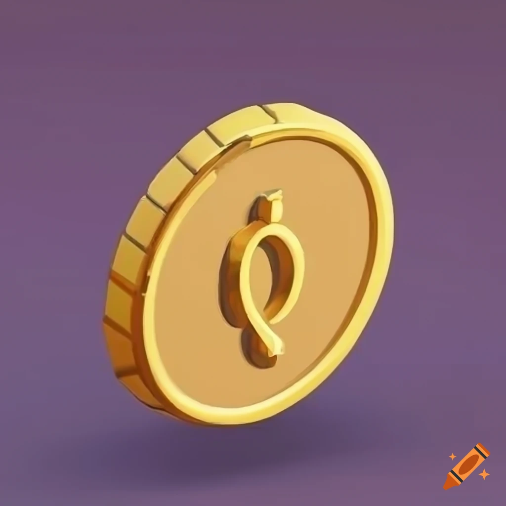 Isometric cute golden coin in fantasy style on Craiyon