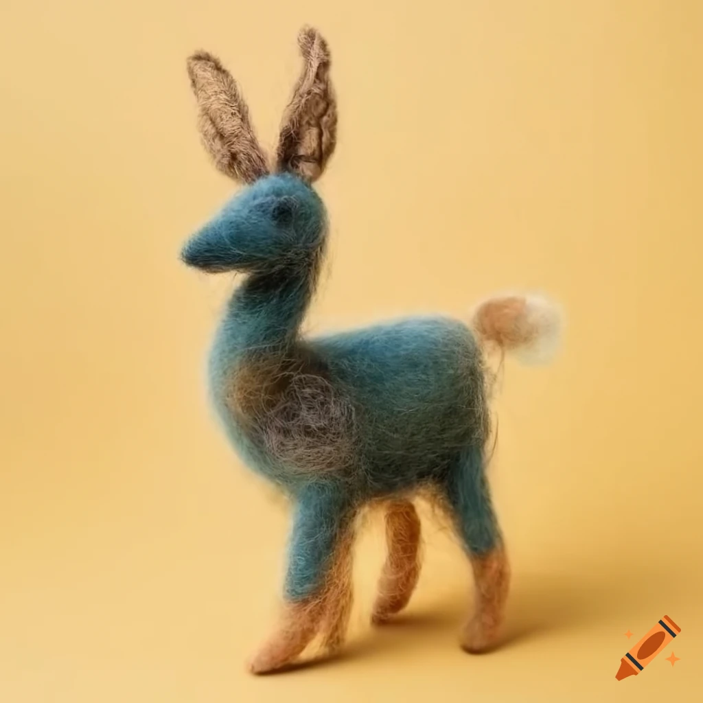 Intricately felted wool creatures with detailed clothing on Craiyon
