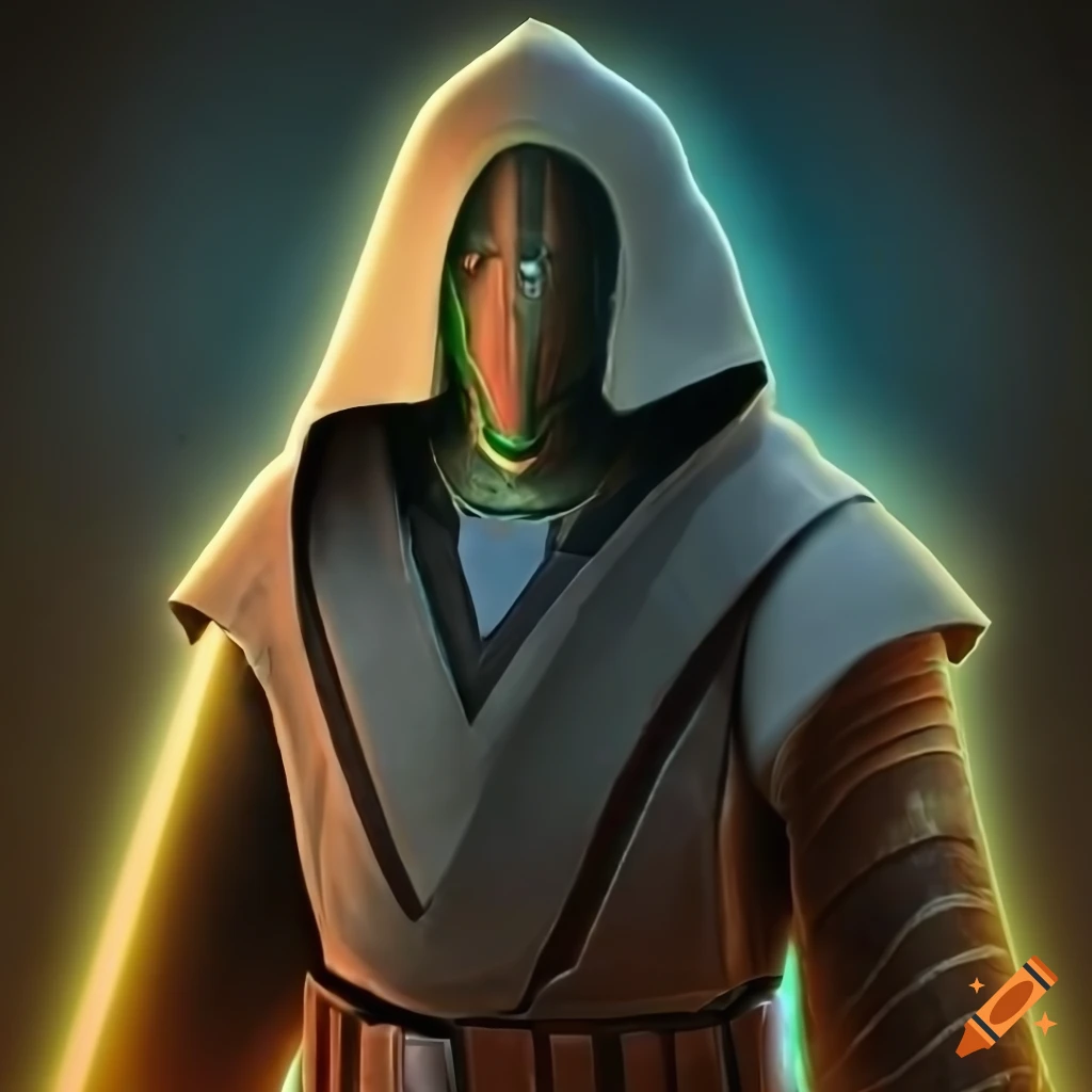 Legendary jedi knight in ancient ruins exuding power and authority on ...