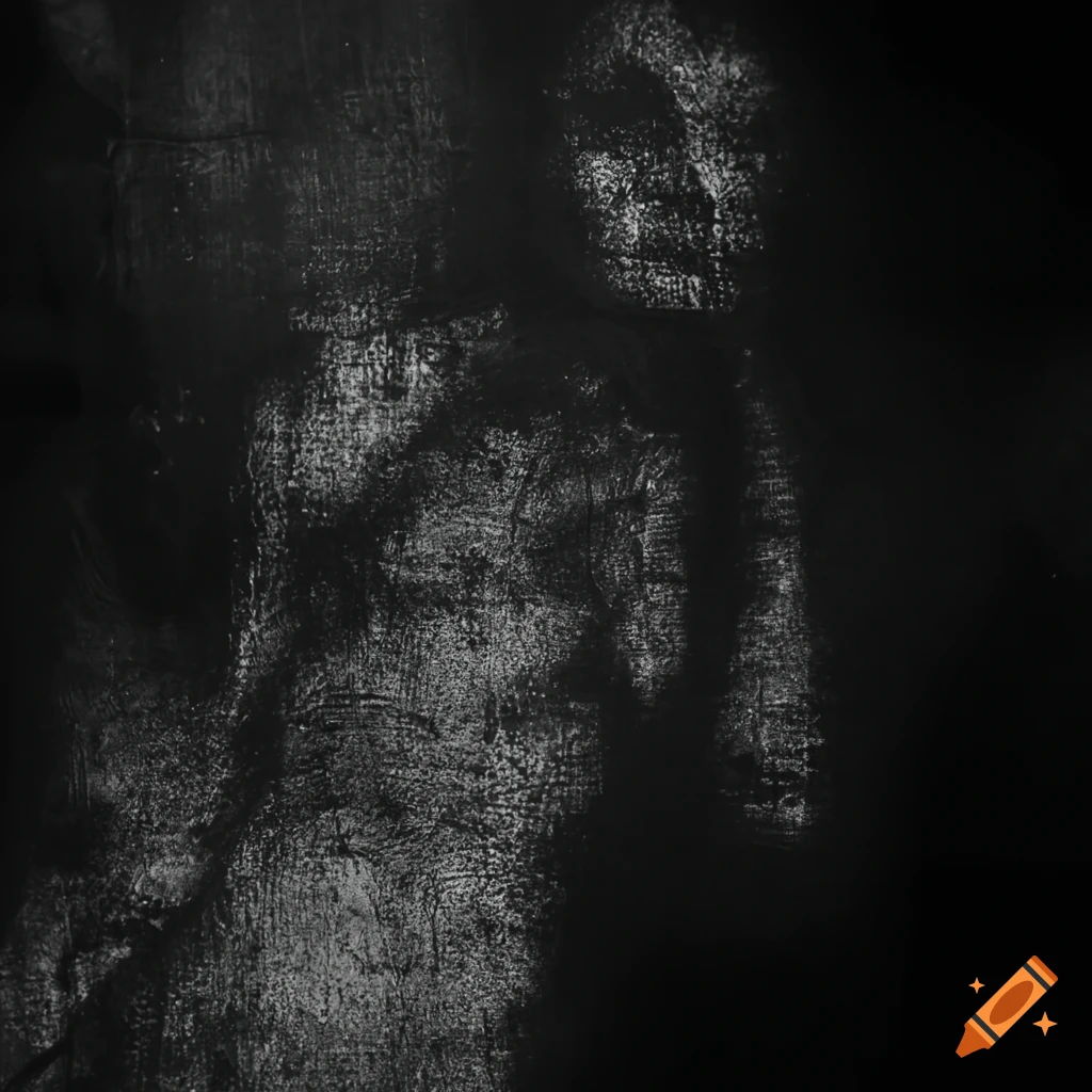 Abstract body painting with black and white photocopy effects on grainy ...