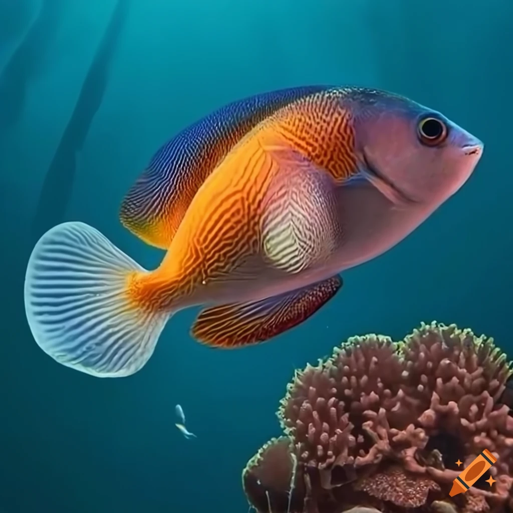 Group of vibrant exotic fish in mesmerizing underwater world on Craiyon