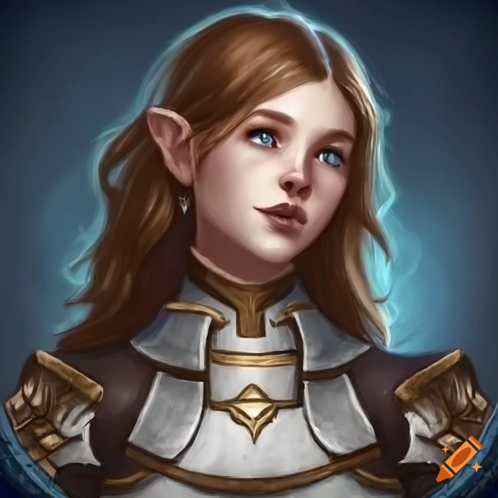 RPG character portrait of a kind and sweet human female cleric in ...