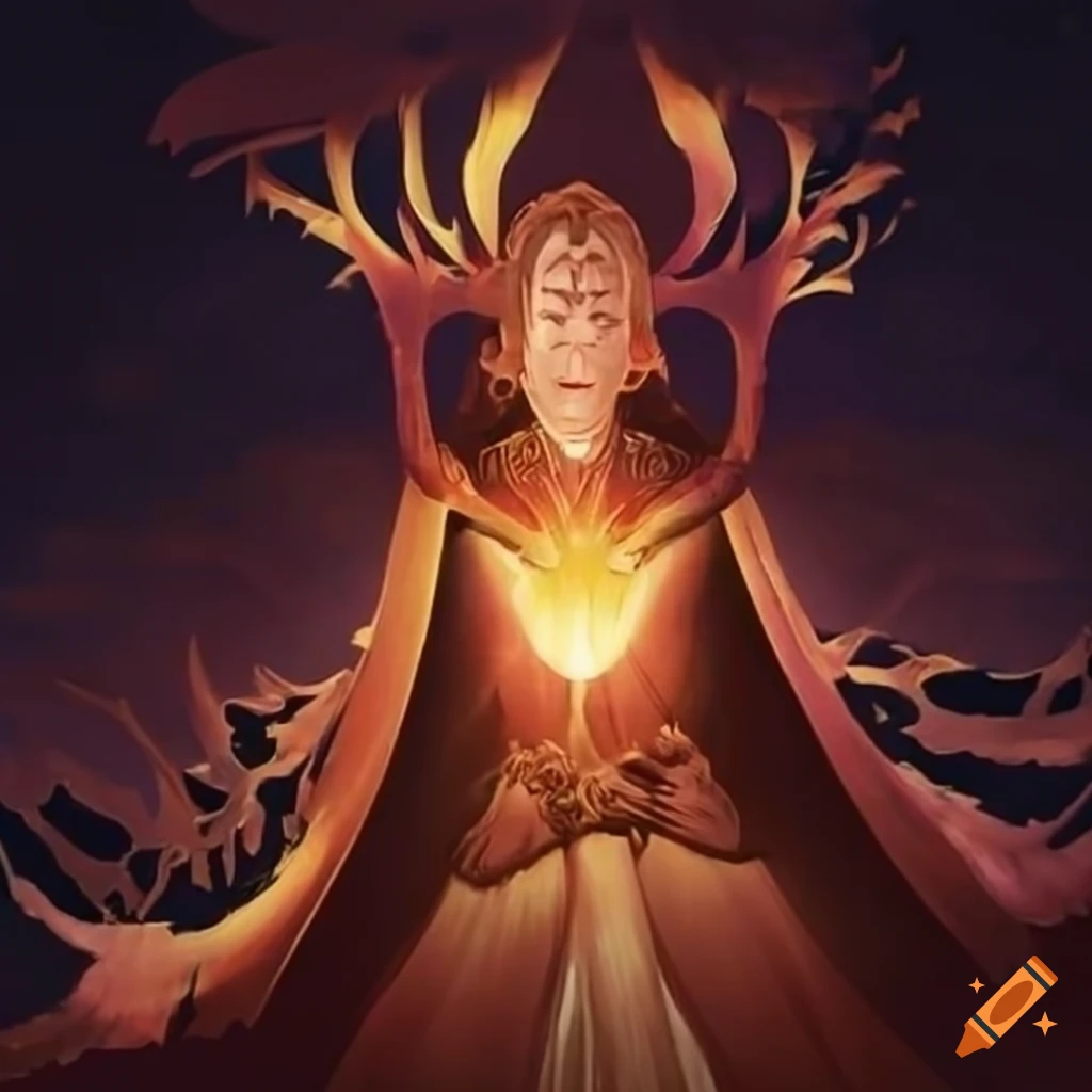 Flying sorcerer in magical attire on Craiyon