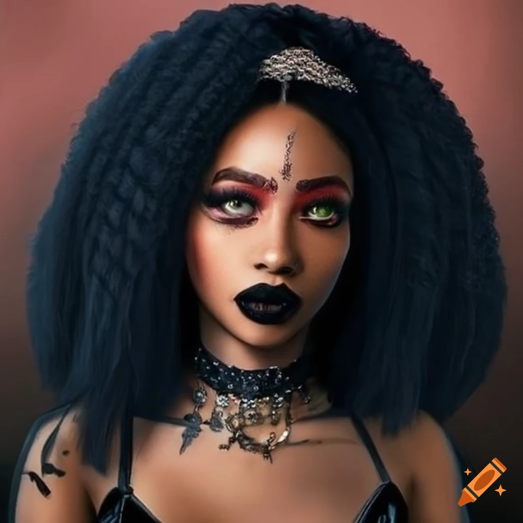 Photo realistic goth woman in her mid 20s on Craiyon