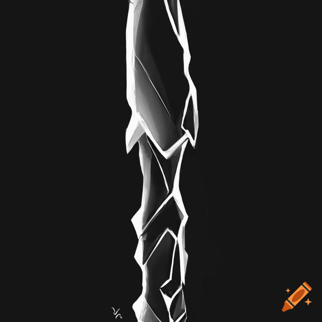 Simple black and white crystal blade on Craiyon