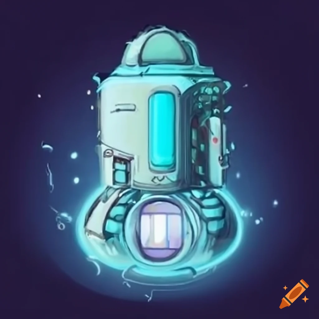 Sci-fi time manipulation machine in a high-tech crystal laboratory on ...