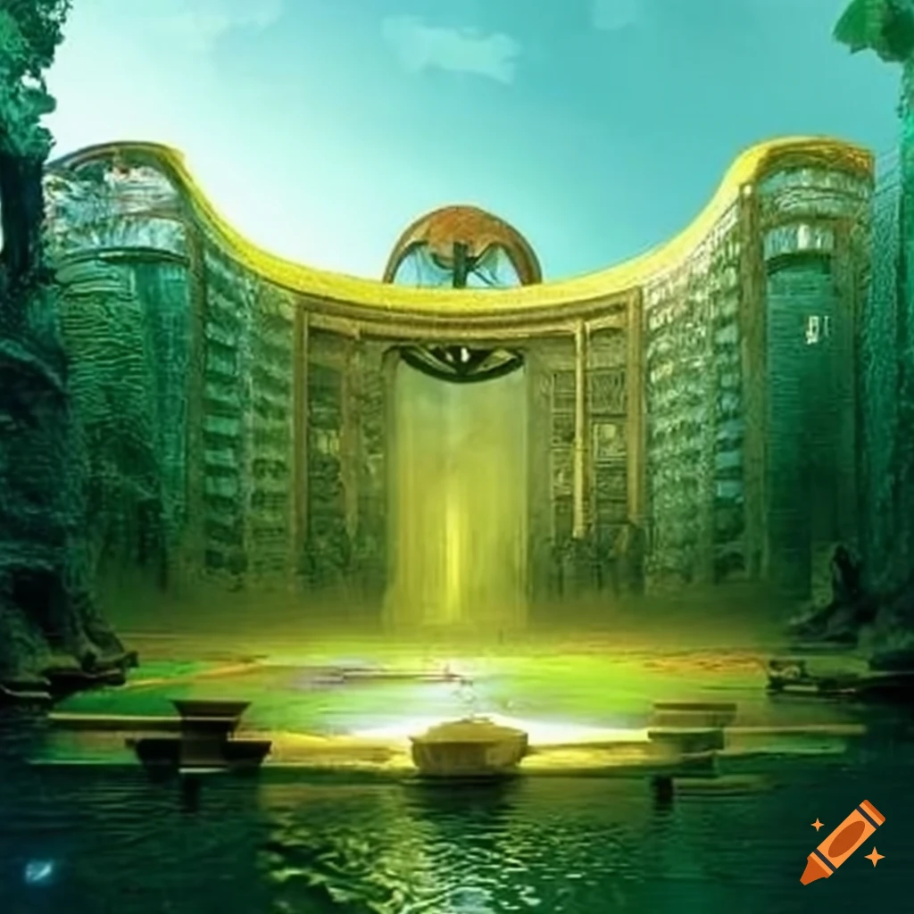 Architectural structures inspired by the myth of atlantis emerging from ...