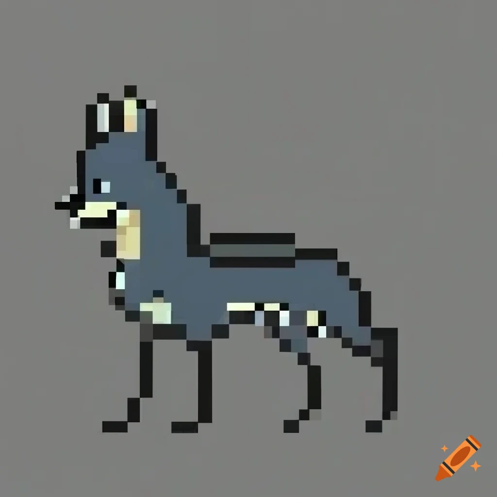 Pixel art of a wolf on Craiyon