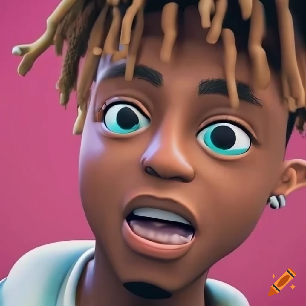 Animated 3d character of juice wrld in close-up on Craiyon