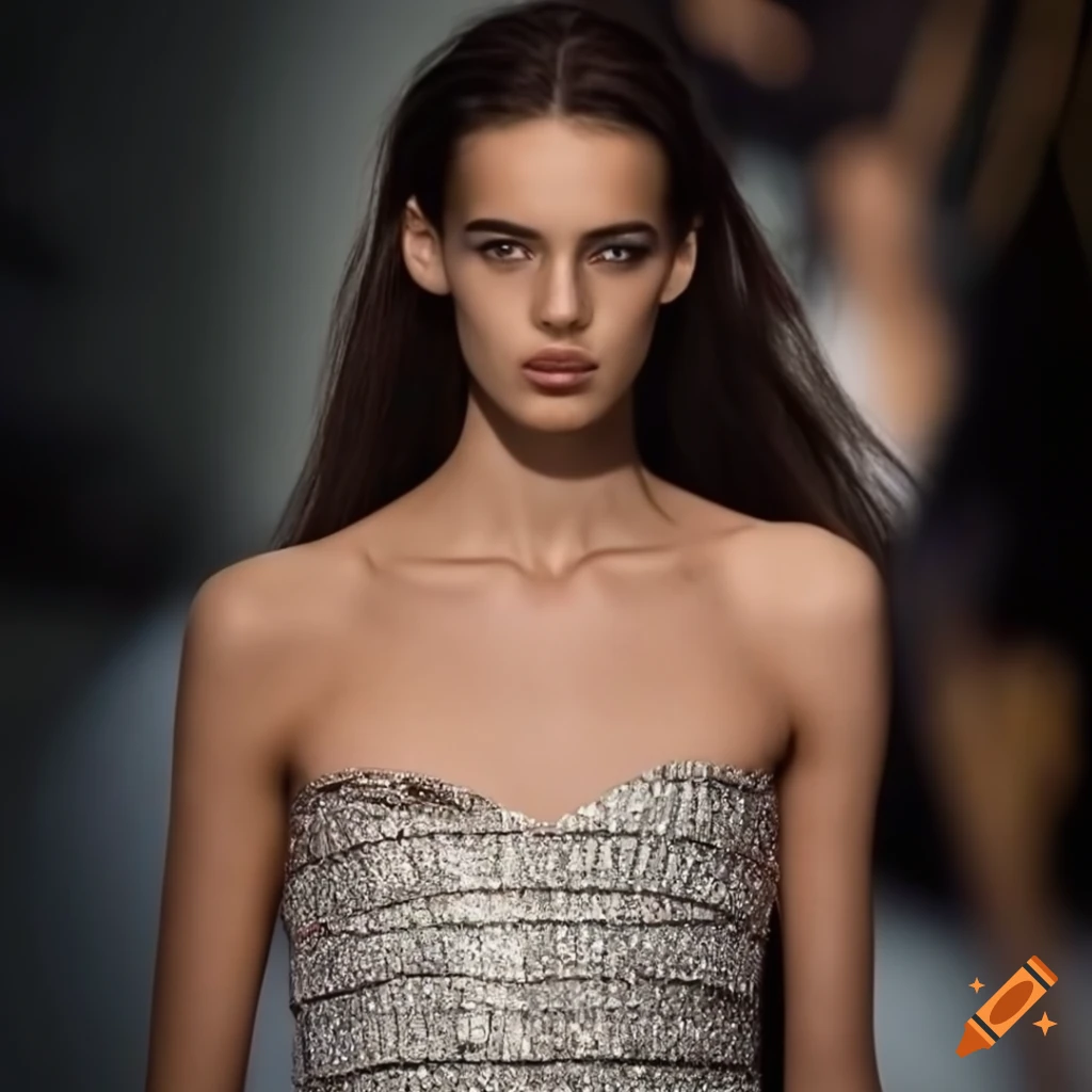 Fashion female model shooting in milan wearing gucci and chanel on Craiyon