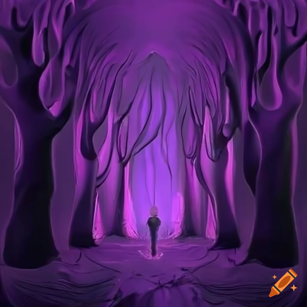 Abstract artwork using purple imaginary technique on Craiyon