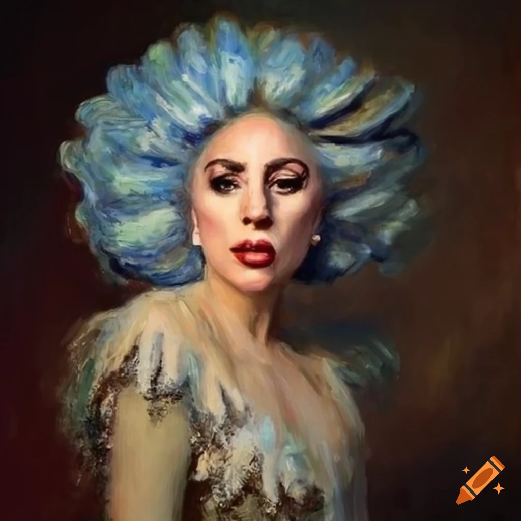 Lady gaga depicted in the style of claude monet's portrait painting on ...