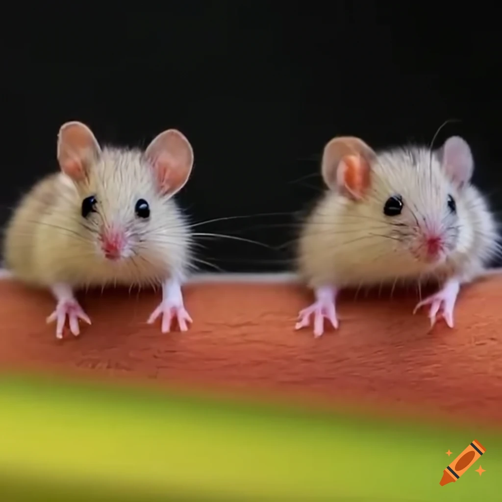 Two cute mice dancing in a funny manner on Craiyon