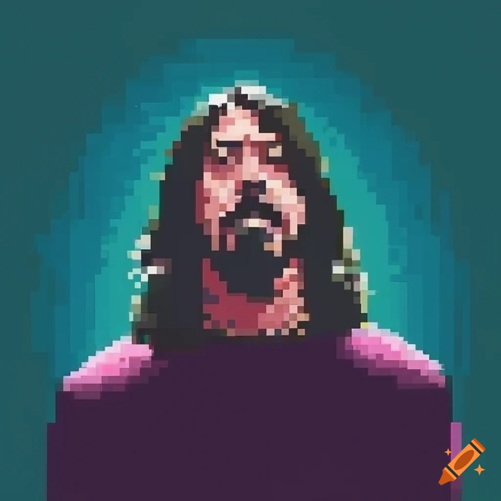 Pixel art of dave grohl on Craiyon