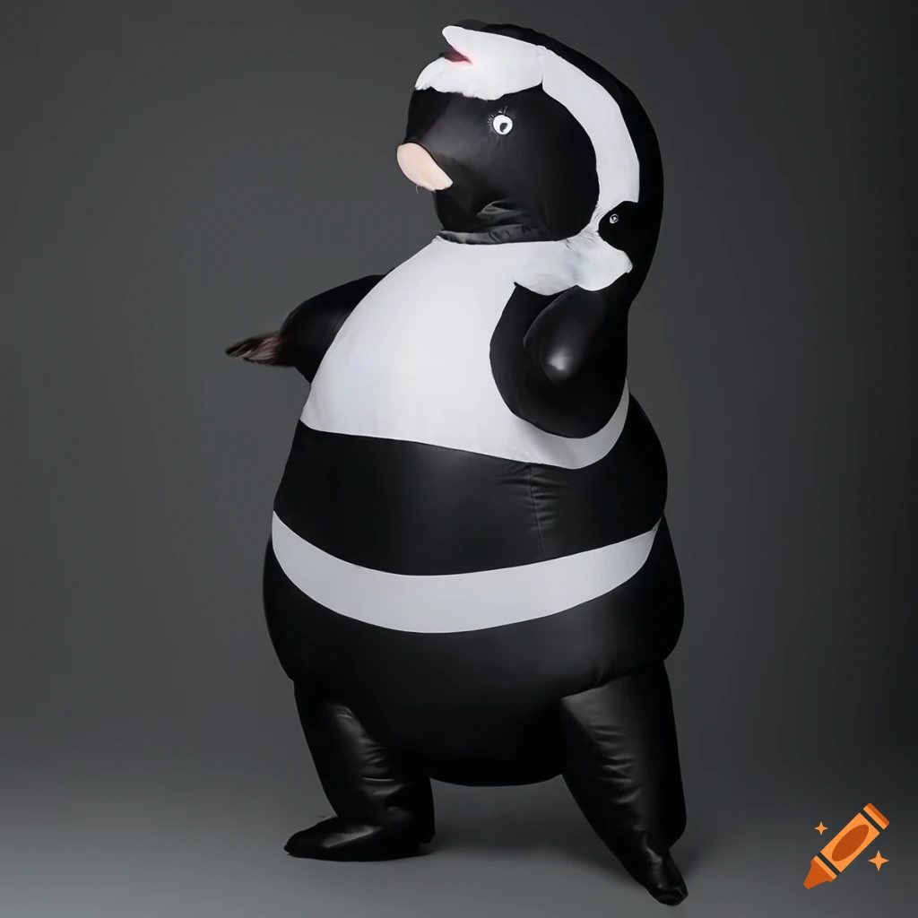 Giant inflatable skunk costume on Craiyon
