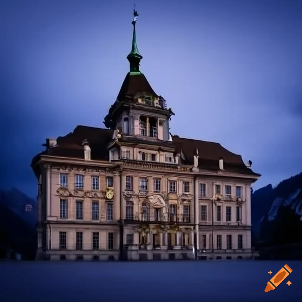 Royal palace of the principality of switzerland in traditional swiss ...