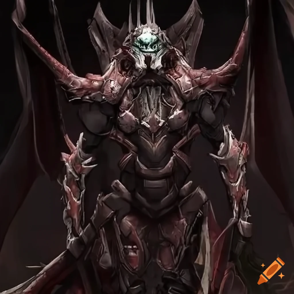Menacing vampire mech armor inspired by a dragon on Craiyon