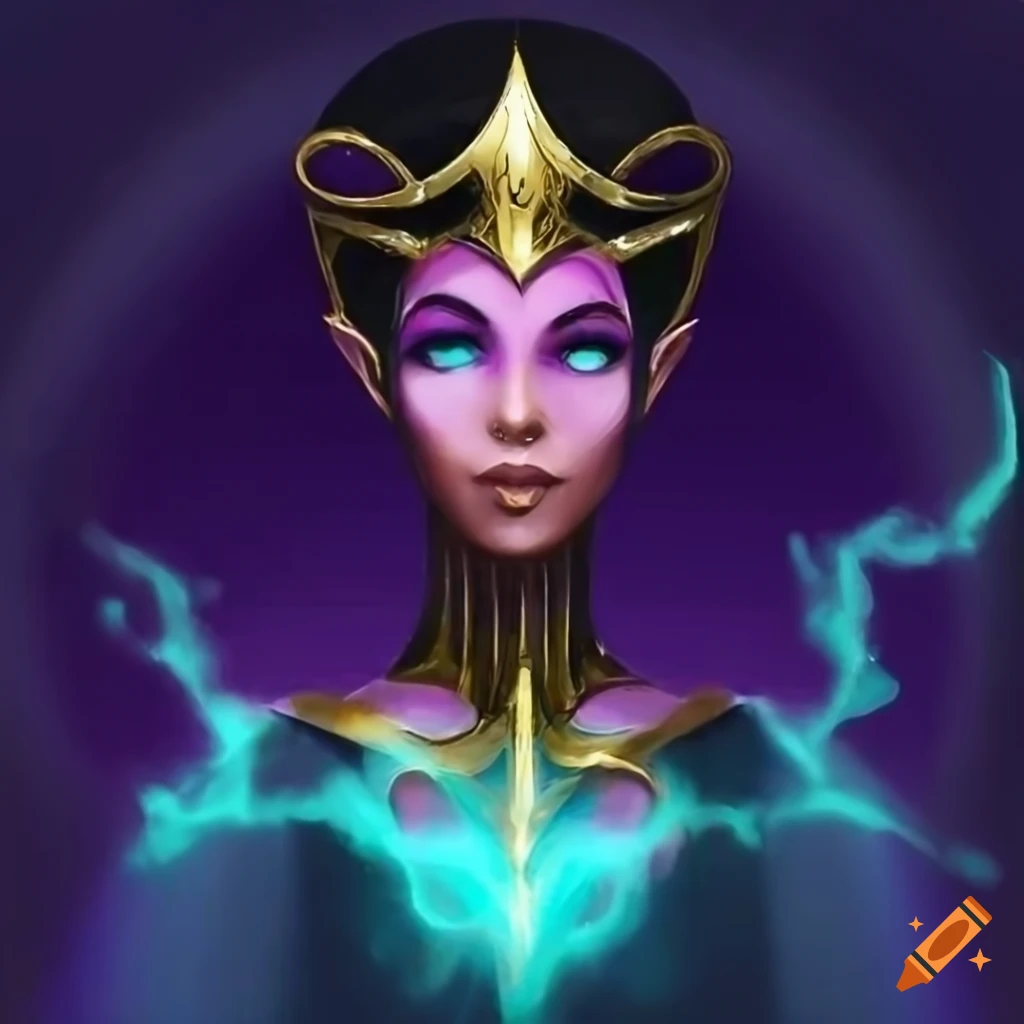 Ethereal non-binary ruler with regal attire on Craiyon