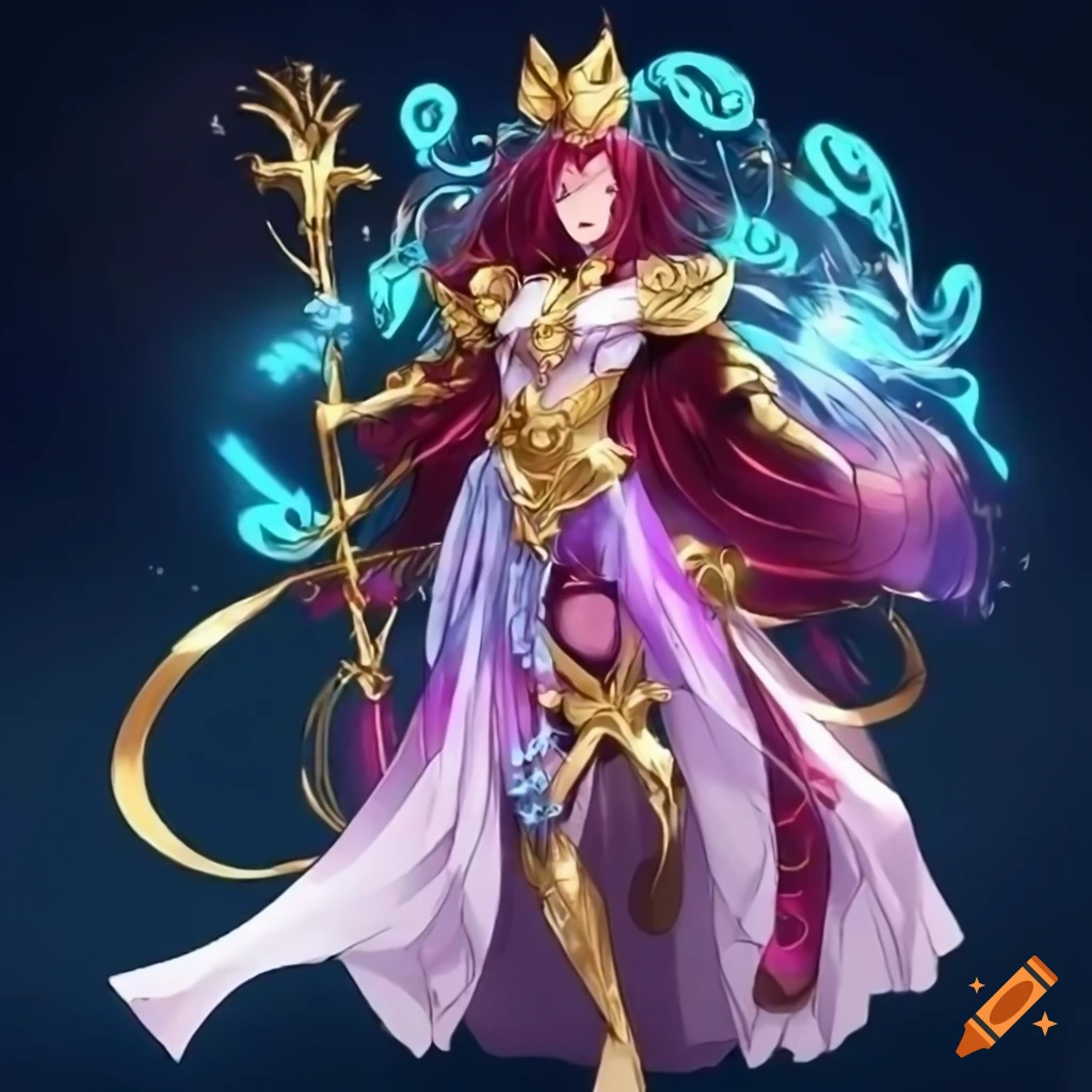 Gods and goddesses standing in anime style on Craiyon