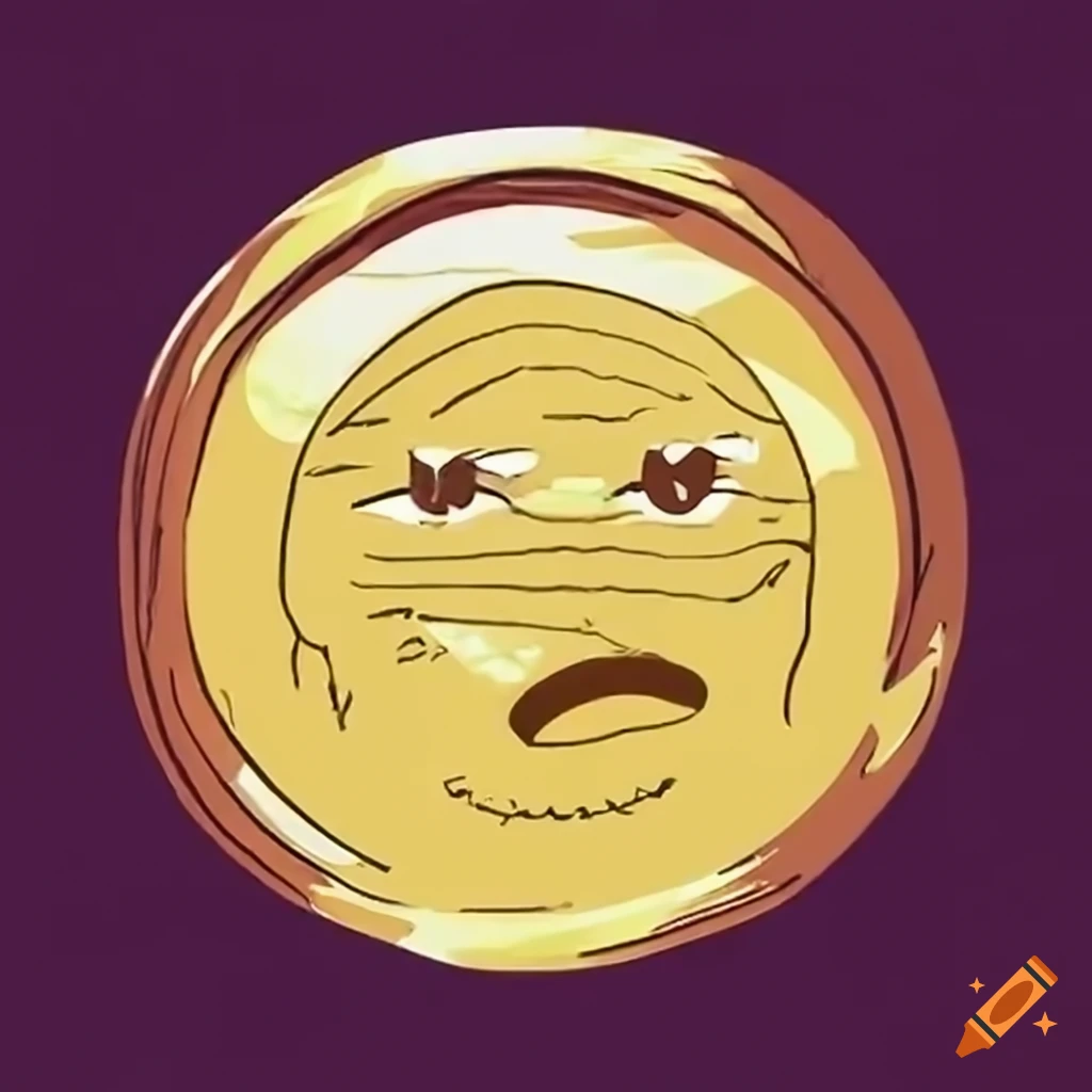 Ai gold coin with meme face on Craiyon