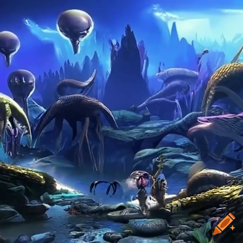 Jungle on an alien world on Craiyon