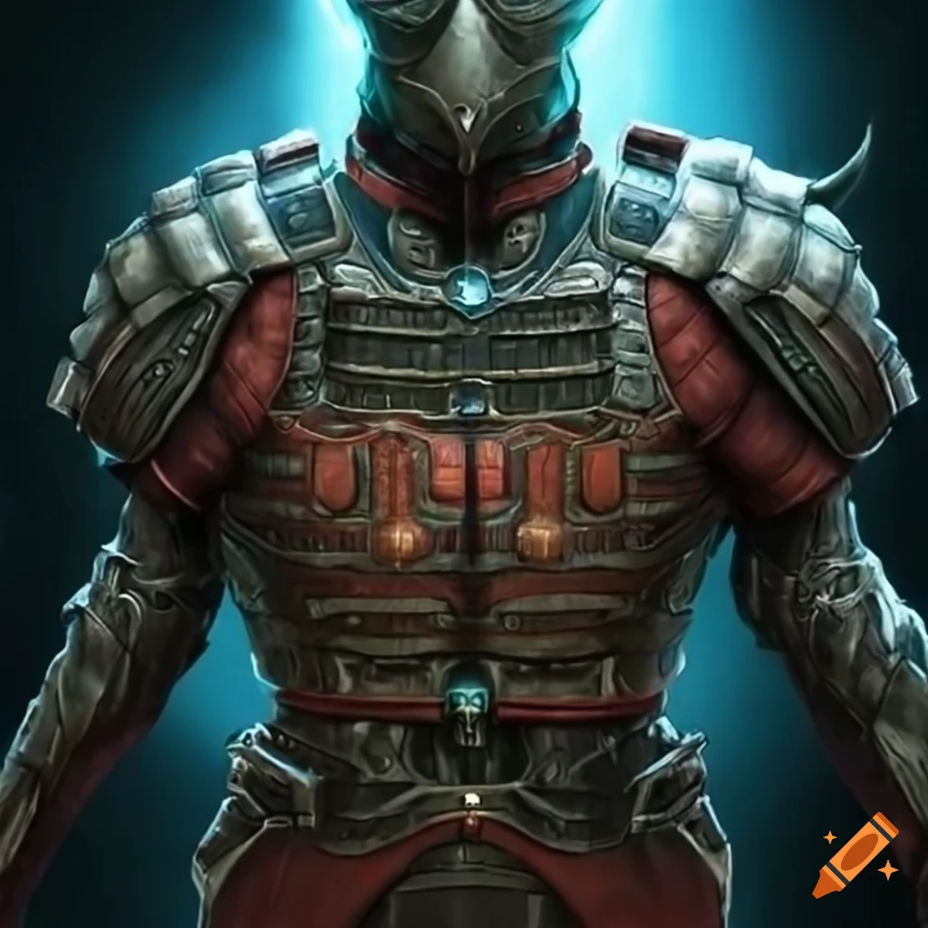 Intricately detailed sci-fi pirate armor on Craiyon
