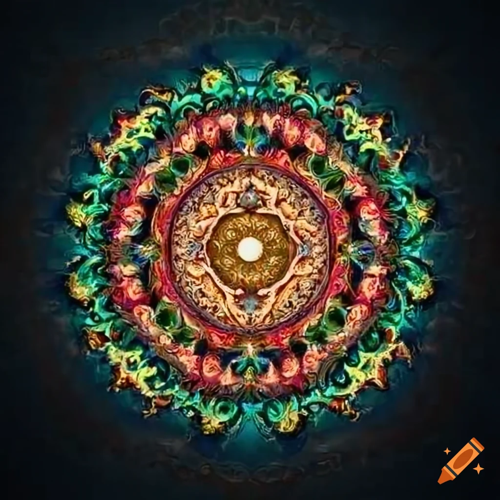 Sacred divine mandala on Craiyon
