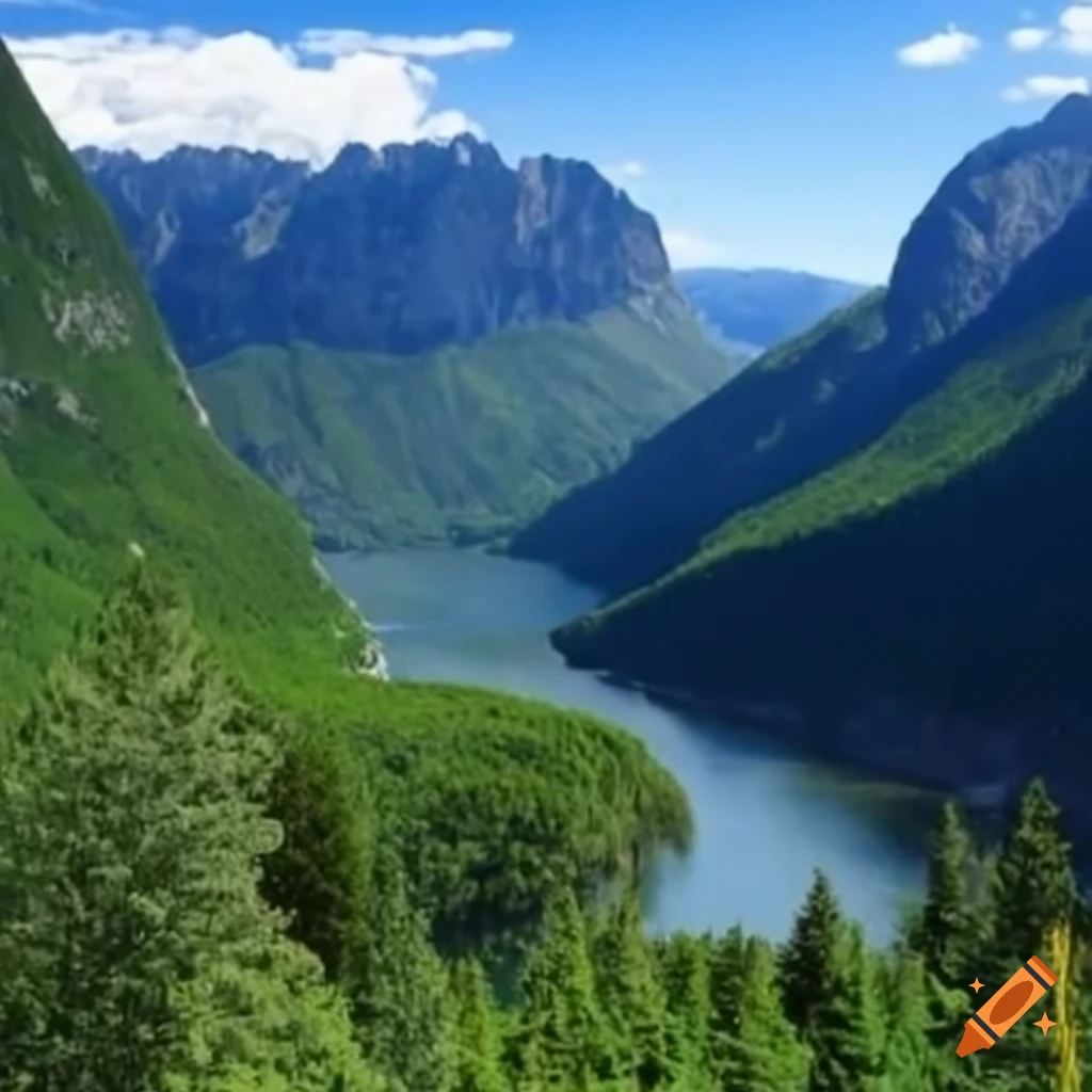 Scenic view of natural surroundings on Craiyon