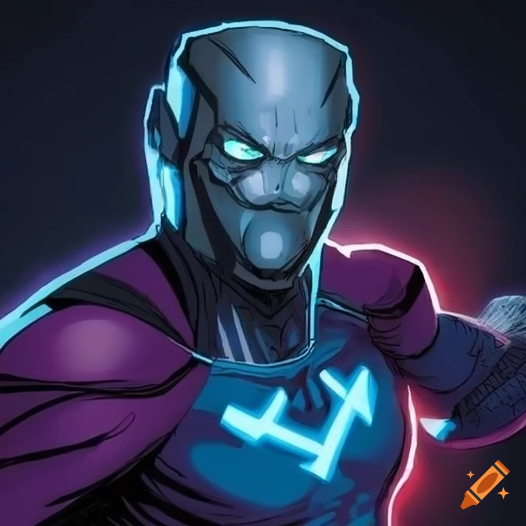Comic style tech superhero on Craiyon