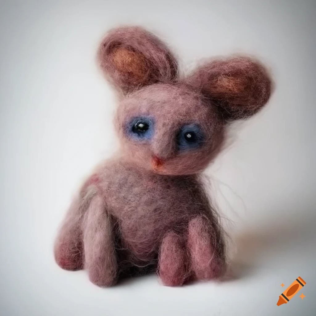 Detailed felted wool creatures with intricate clothing on Craiyon