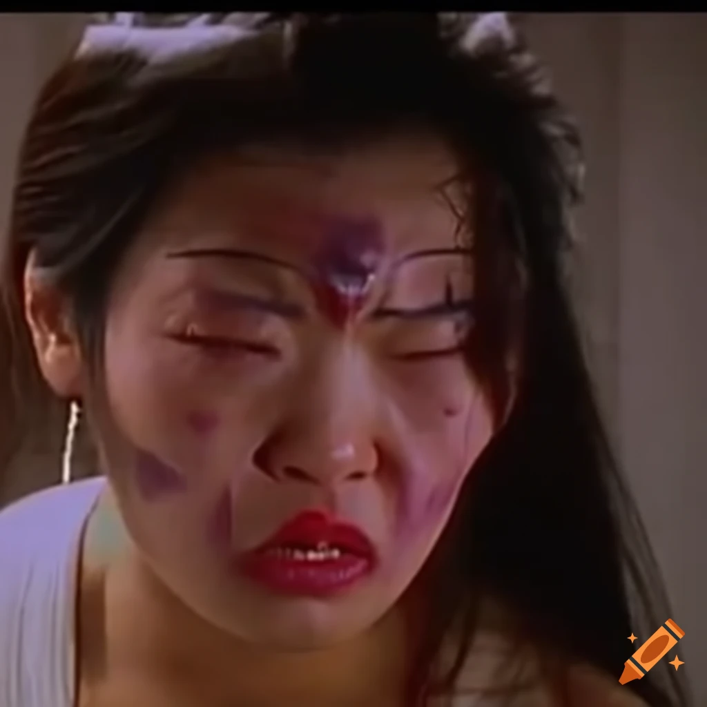 80s Fight Scene With Bruised Asian Woman Fighter On Craiyon