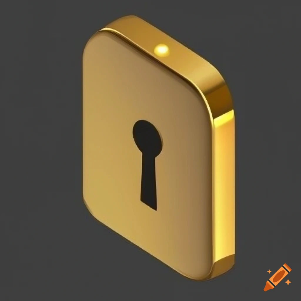 Isometric golden keyhole game icon with 3d studio lighting on Craiyon