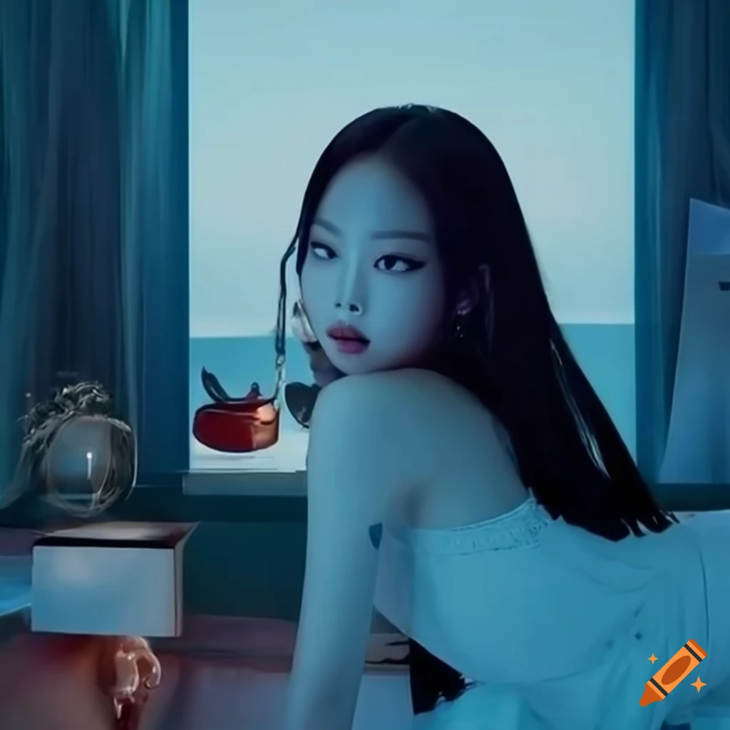 Jennie from blackpink in a futuristic house on Craiyon