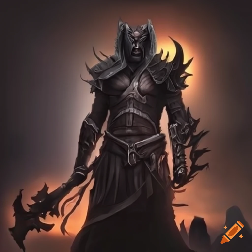 Dark warrior in a mysterious setting on Craiyon