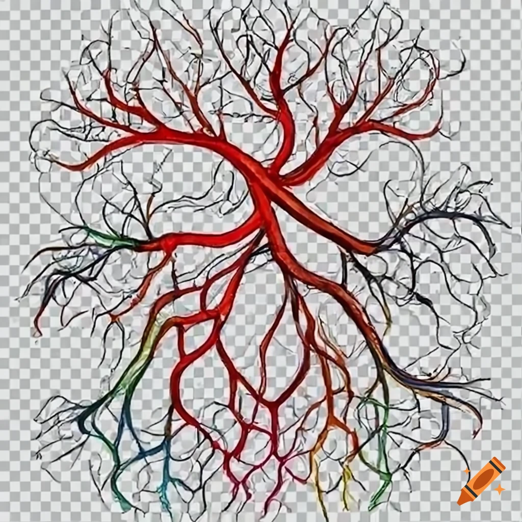 Close-up of tangled tree roots in the forest on Craiyon