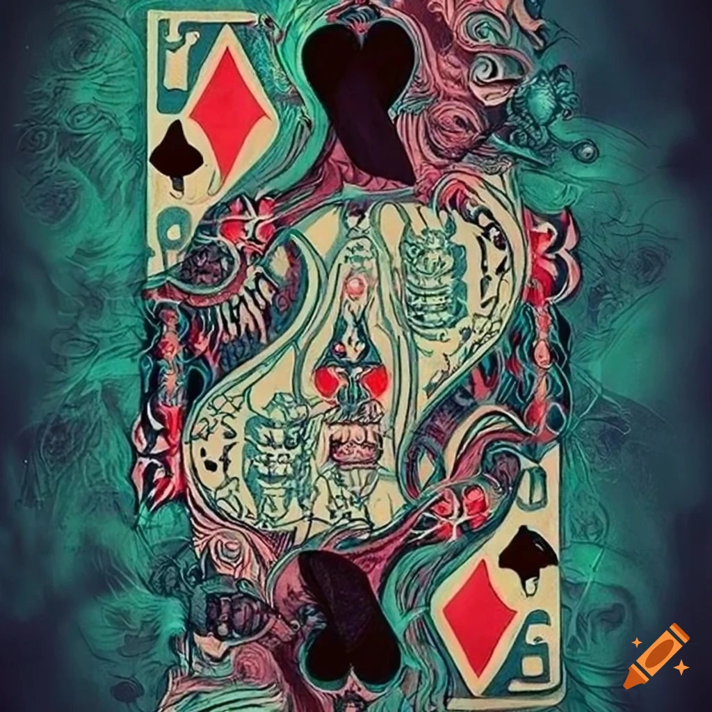 Surrealist ace of spades card design on Craiyon