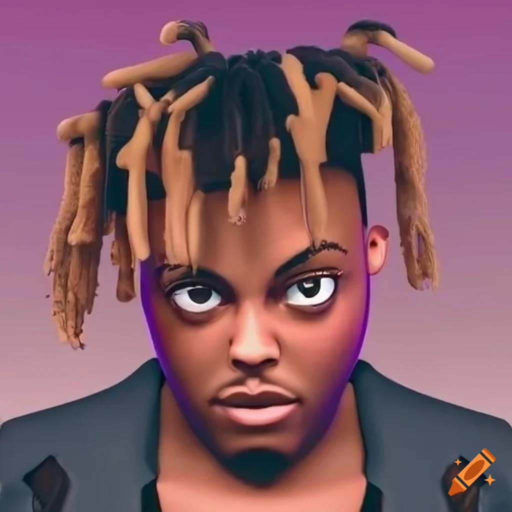 Close-up of animated 3d juice wrld character on Craiyon