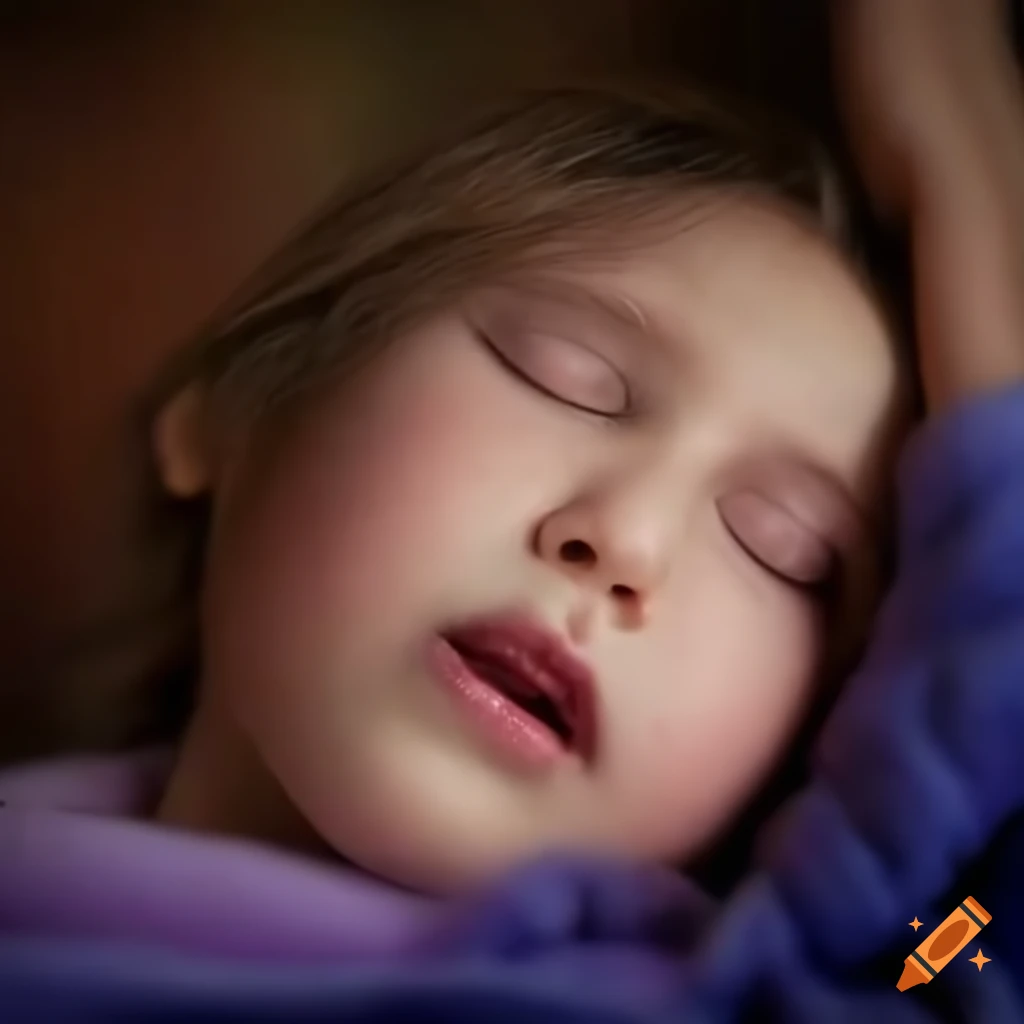 Sleeping child with open mouth on Craiyon