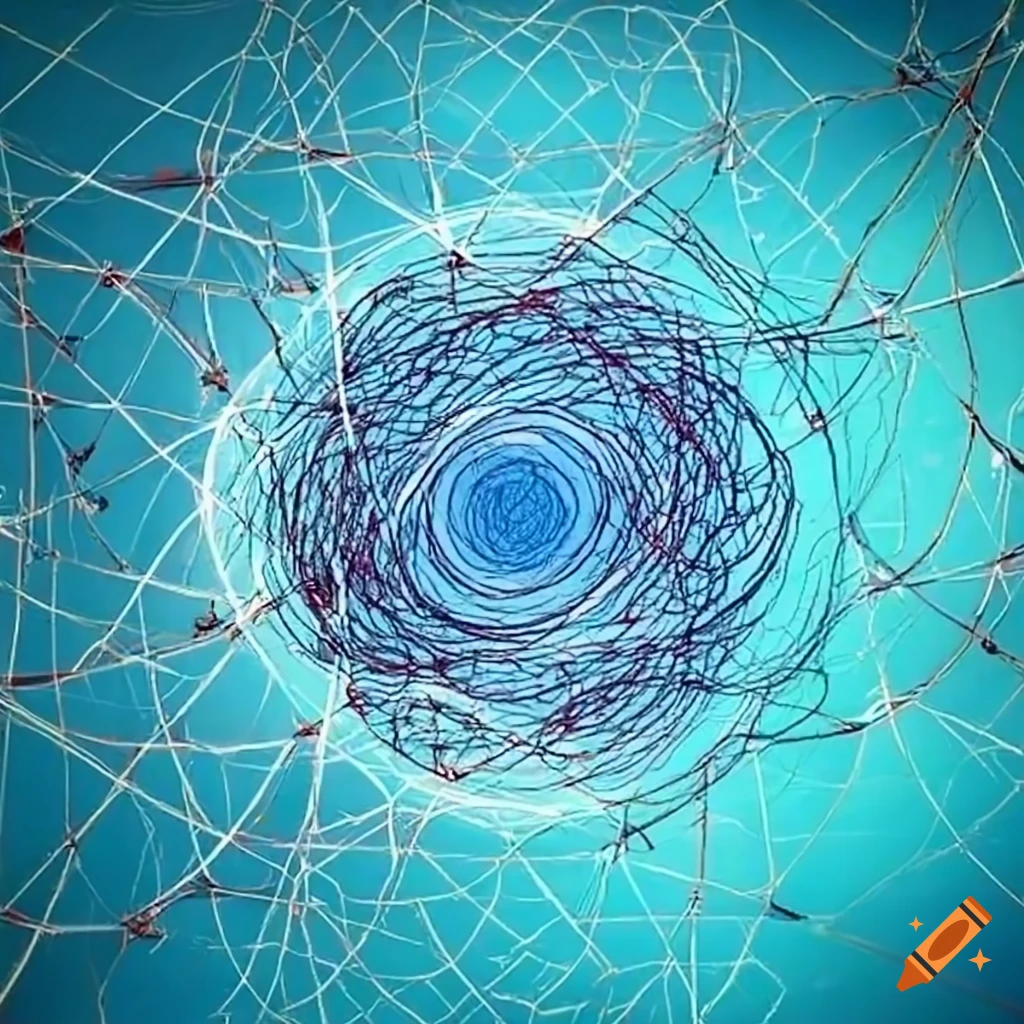 Abstract image depicting interconnections on Craiyon