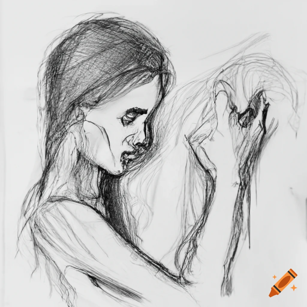 Inquietante figure without a face consumed by anxiety and frustration ...