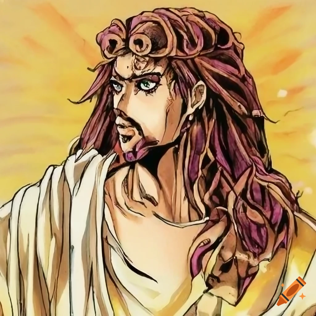 Hirohiko Arakis Rendition Of Jesus In The Style Of Jojos Bizarre Adventure On Craiyon