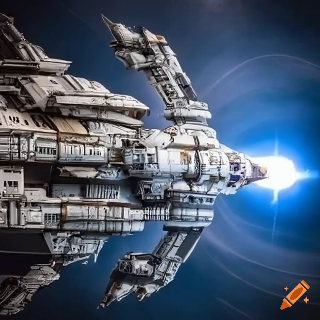 Spaceship battle in outer space on Craiyon