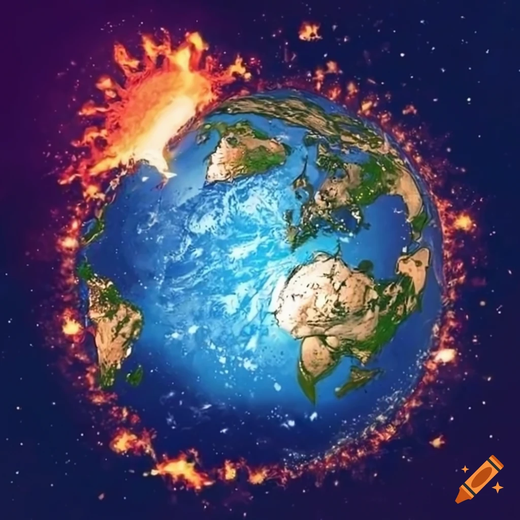 Comic earth explosion from space on Craiyon