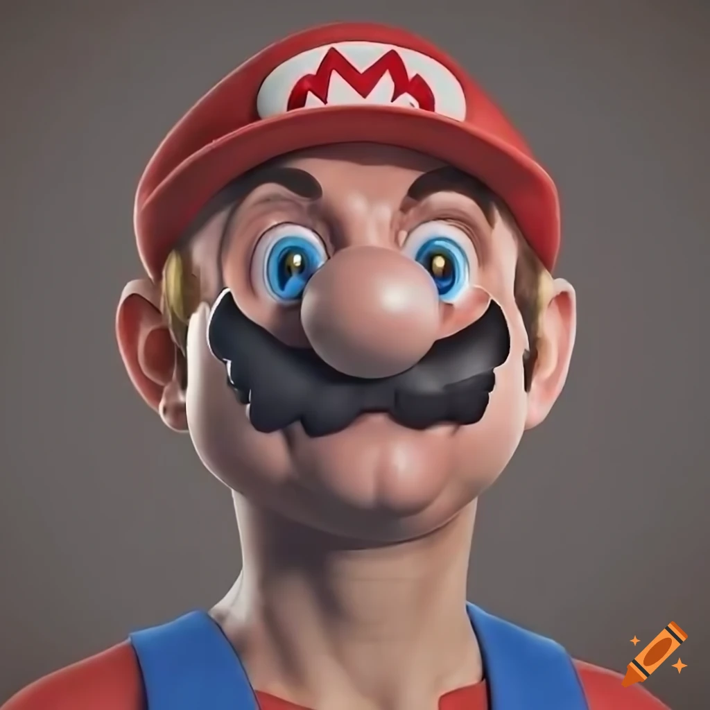 Realistic super mario character in 4k and 8k resolution on Craiyon