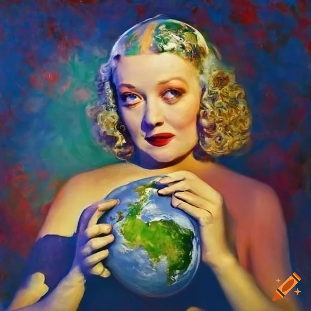 Marion davies holding the planet earth in space, claude monet's ...