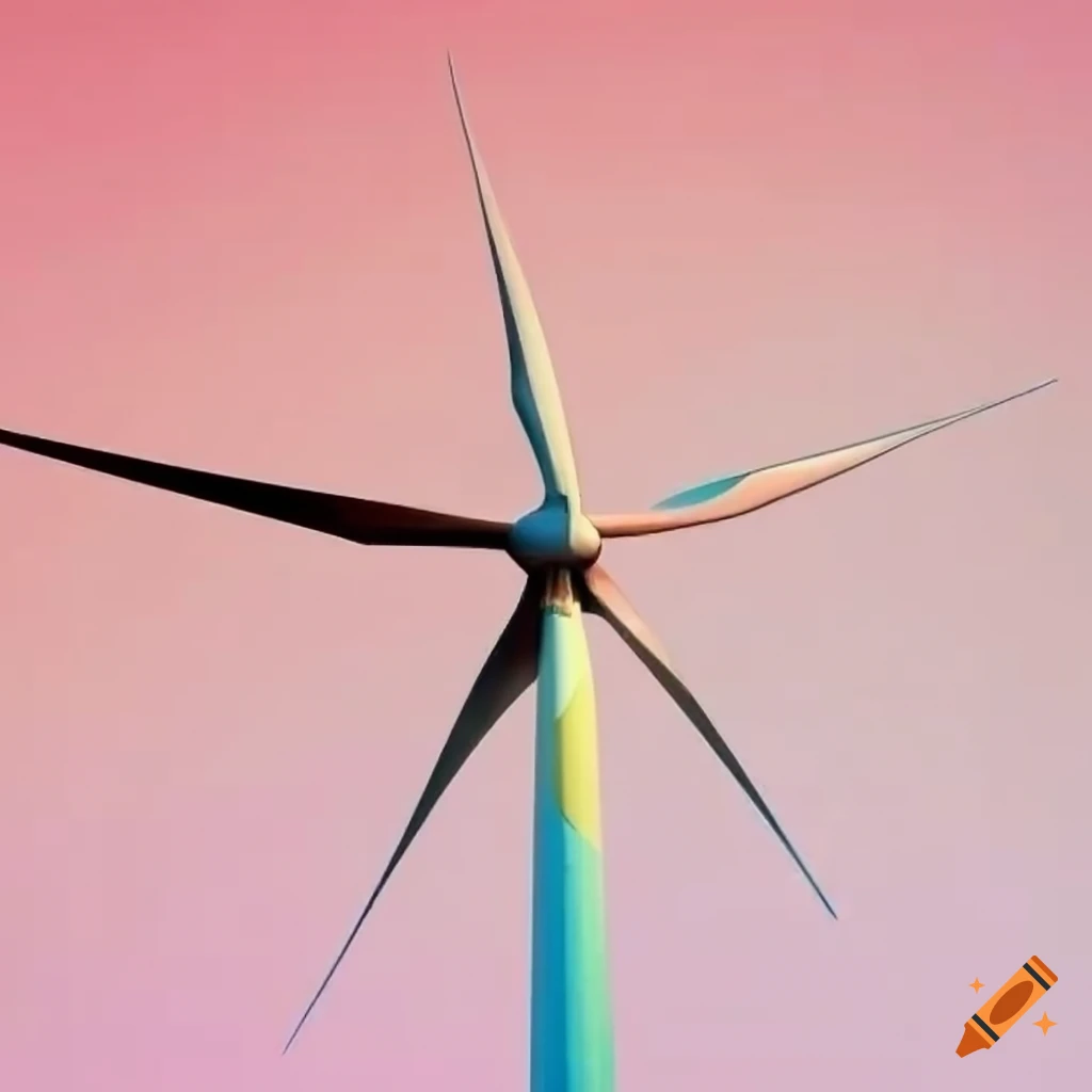 Abstract pattern and line design on the blades of a wind turbine on Craiyon