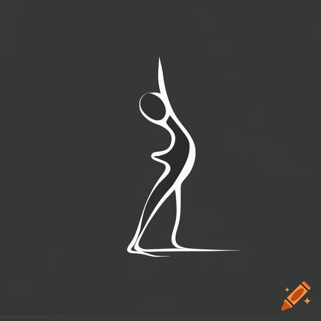 Minimalist and creative yoga posture logo in black on Craiyon