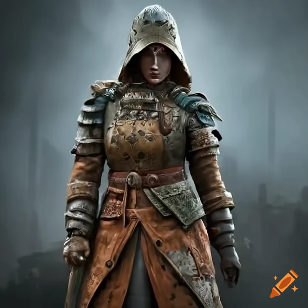 Peacekeeper female character from for honor game with short sword and ...